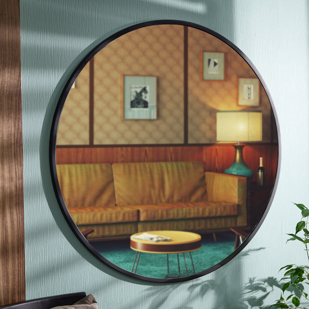 Circular Metal Wall Mirror | Evergreen Home Interiors